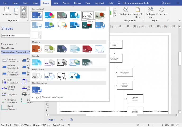 Using a simple organisational chart in Microsoft Visio - Pat Howe's Blog