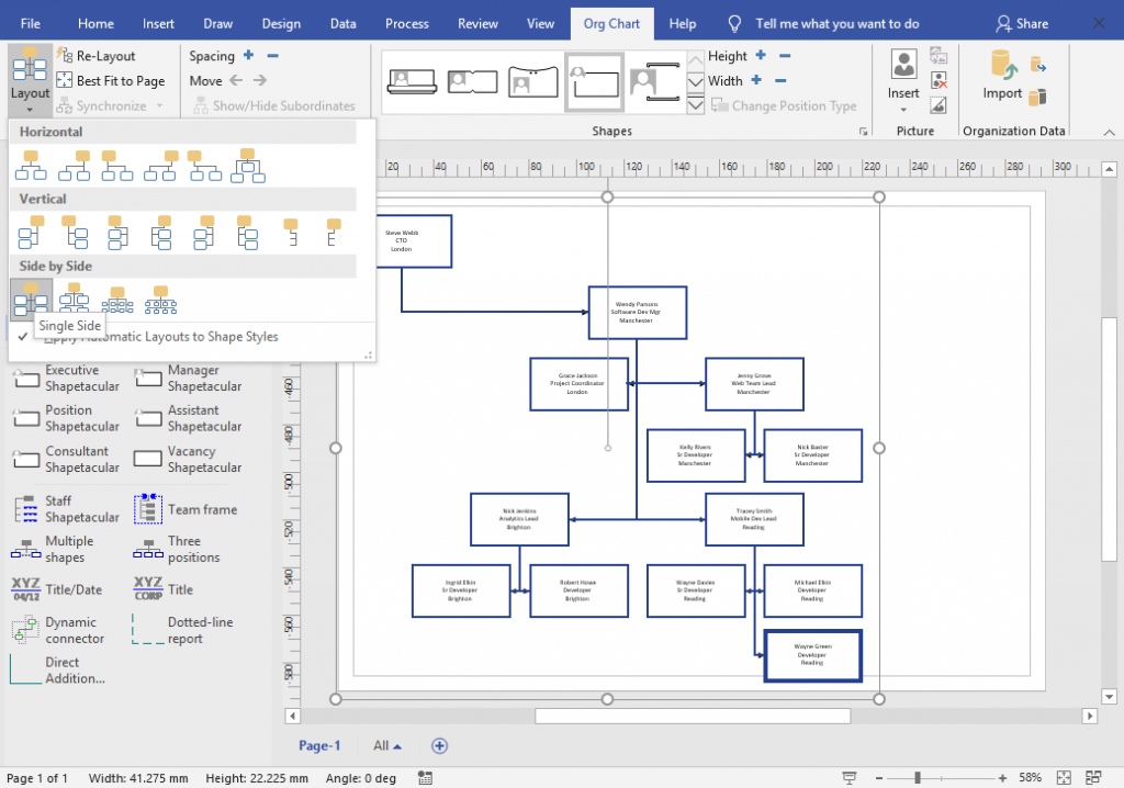 Using A Simple Organisational Chart In Microsoft Visio Pat Howe s Blog